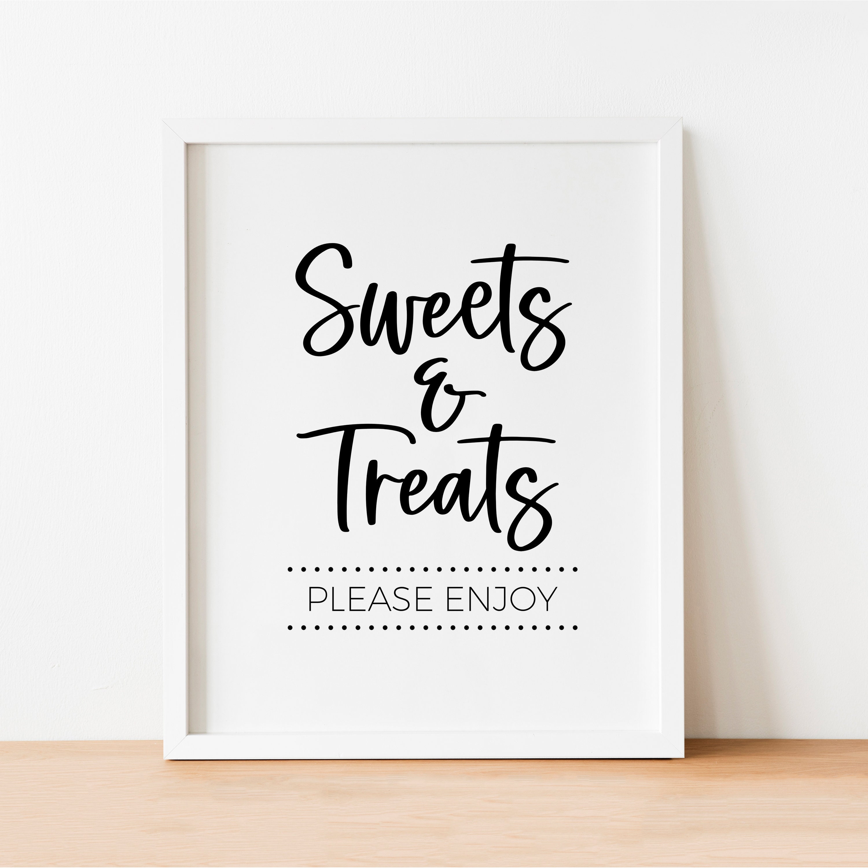 Sweets and Treats Sign for Modern Minimalist Birthday Party, Dessert ...