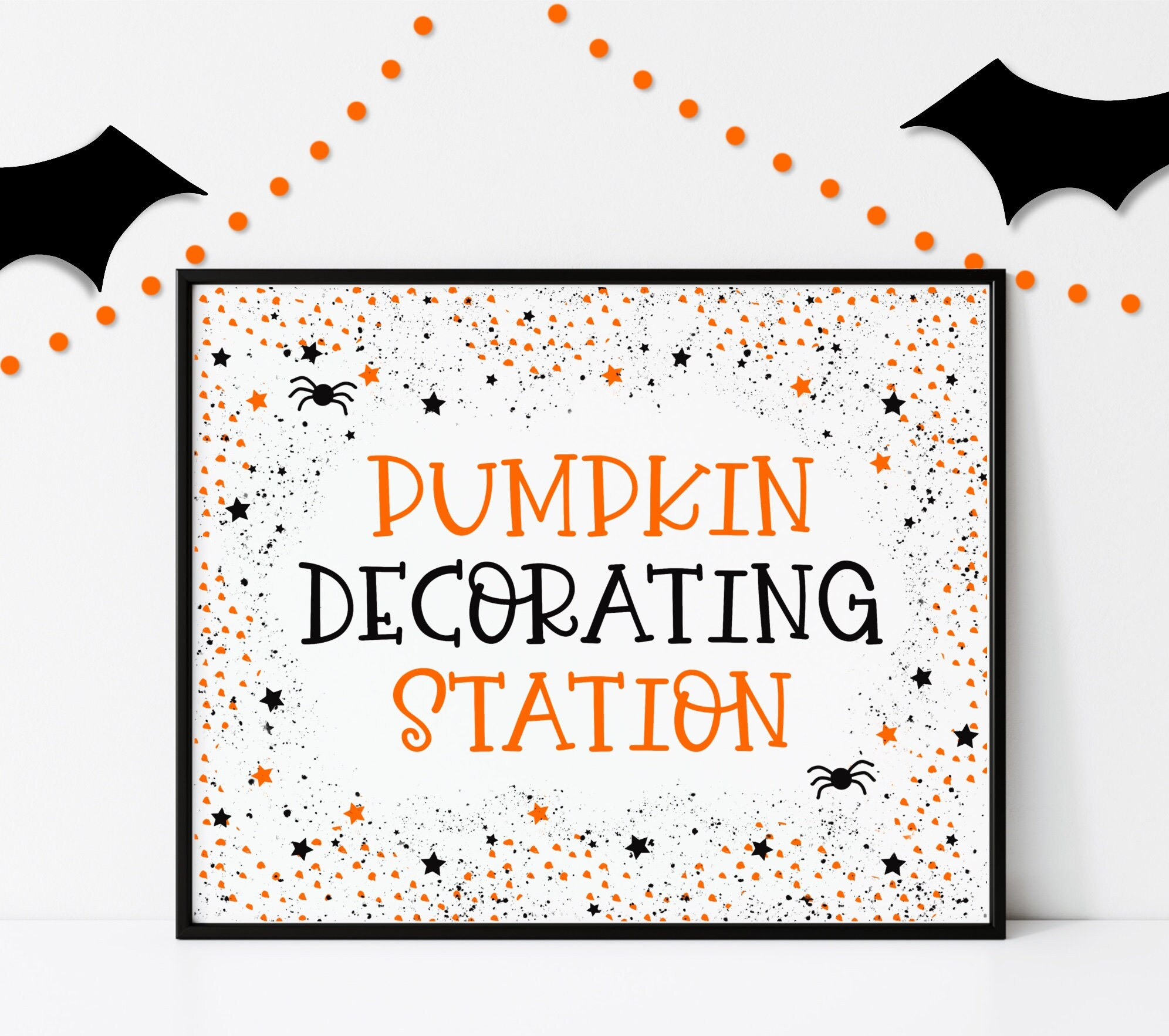 Pumpkin Decorating Station Sign for Halloween Party, Kids Birthday ...