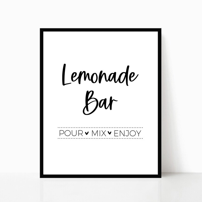 Lemonade Bar Drink Sign, Signature Drink, Party Decor, Make Your Own ...
