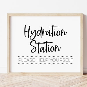 Hydration Station Printable Sign for Graduation, Birthday Party, Summer ...