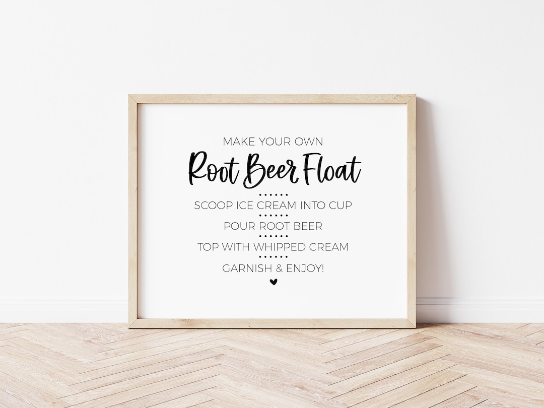 Root Beer Floats Sign for Modern Minimalist Graduation Party, Birthday ...
