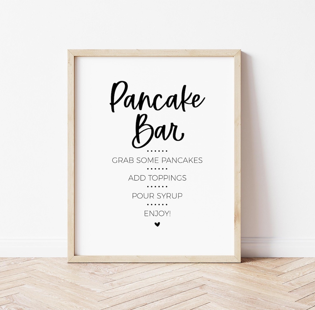 Pancake Bar Sign, Breakfast Party Food Station, Modern Minimalist ...