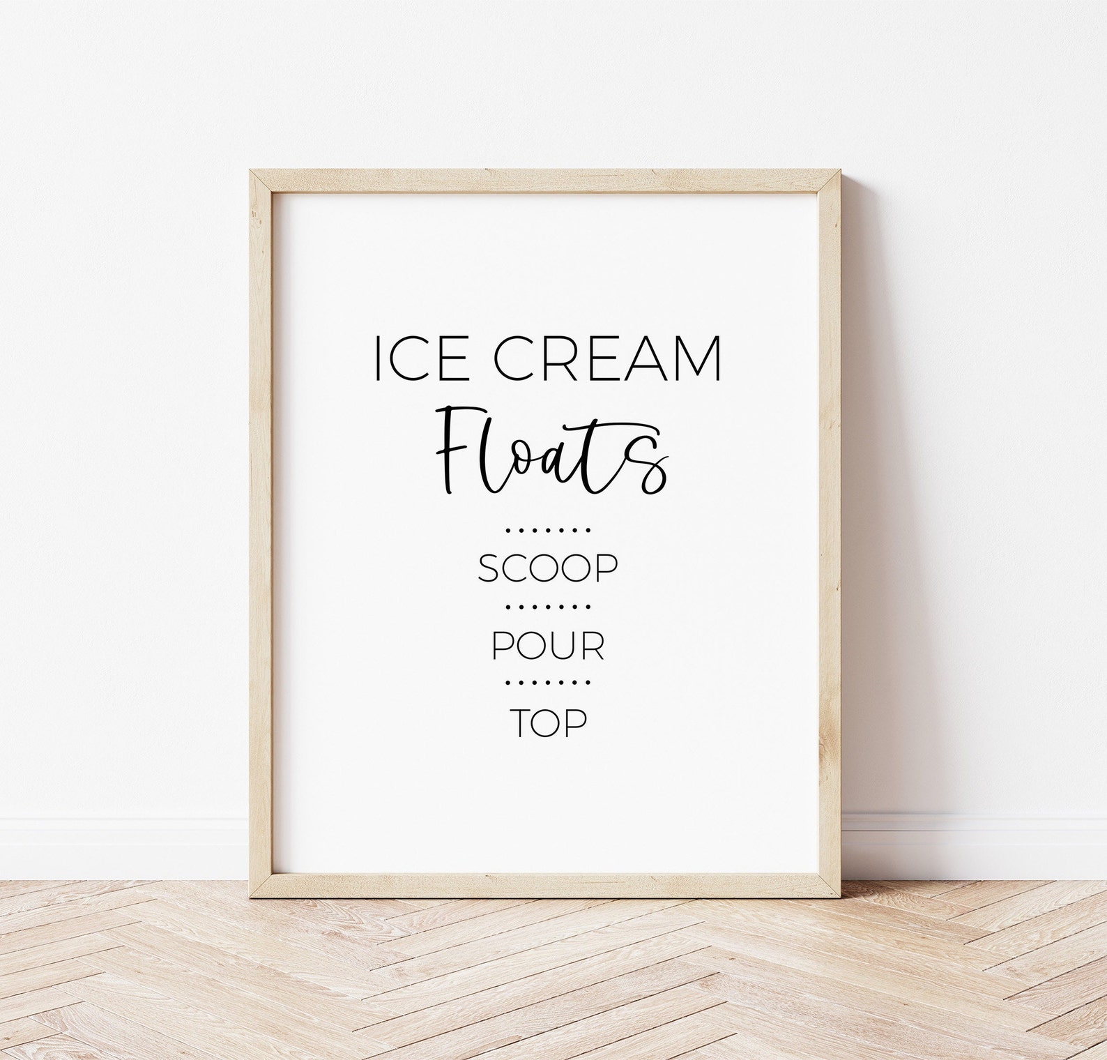 Ice Cream Floats Sign for Modern Minimalist Graduation Party, Kid's ...