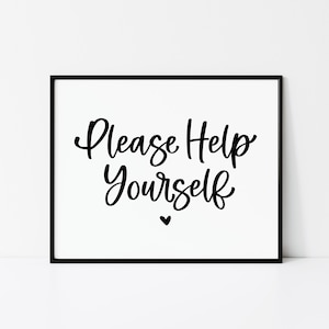 Please Help Yourself Sign for Favor Table, Dessert Station, Drink Bar ...