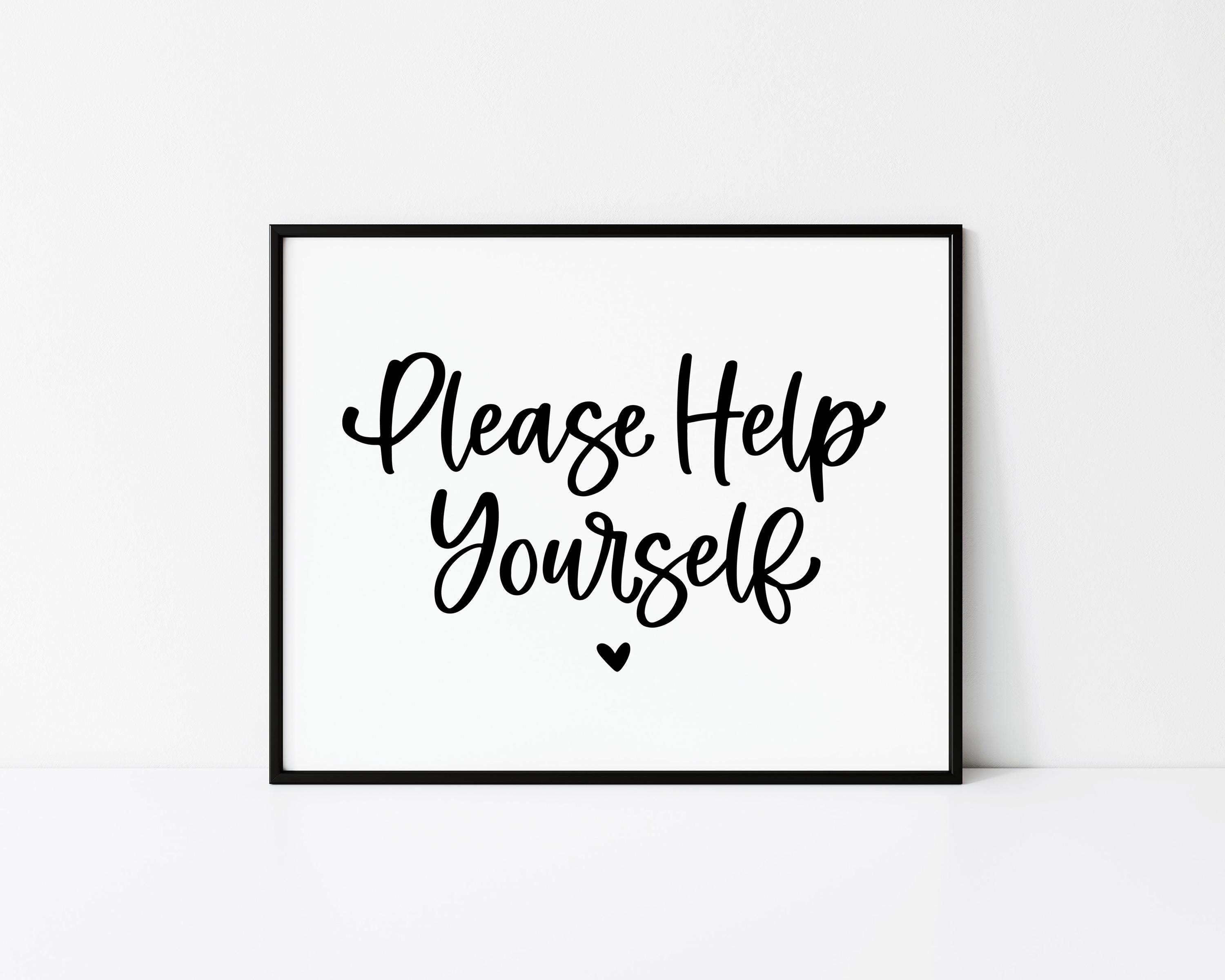 Please Help Yourself Sign for Favor Table, Dessert Station, Drink Bar ...