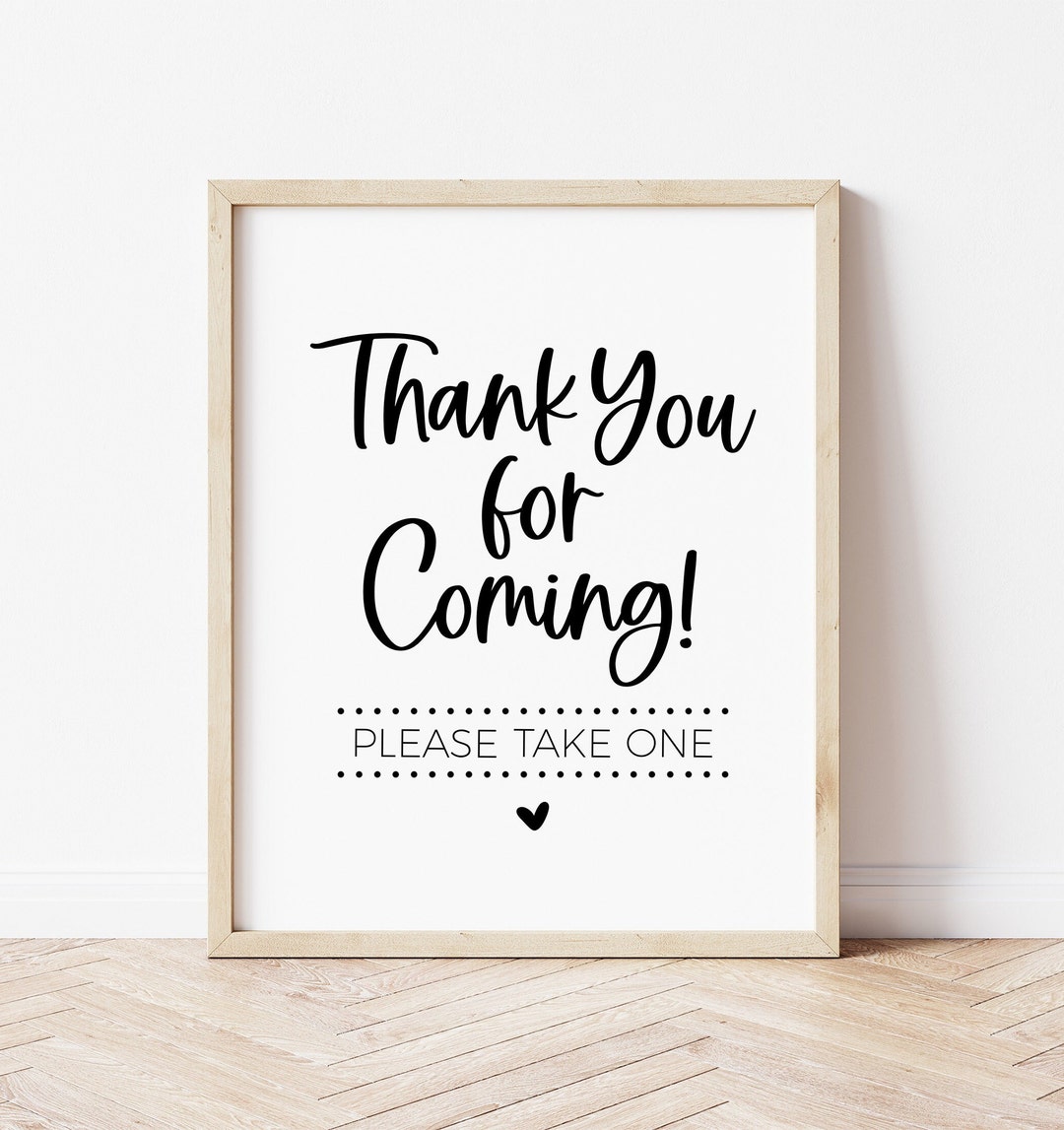 Thank You for Coming Sign for Modern Minimalist Baby Shower, Bridal ...