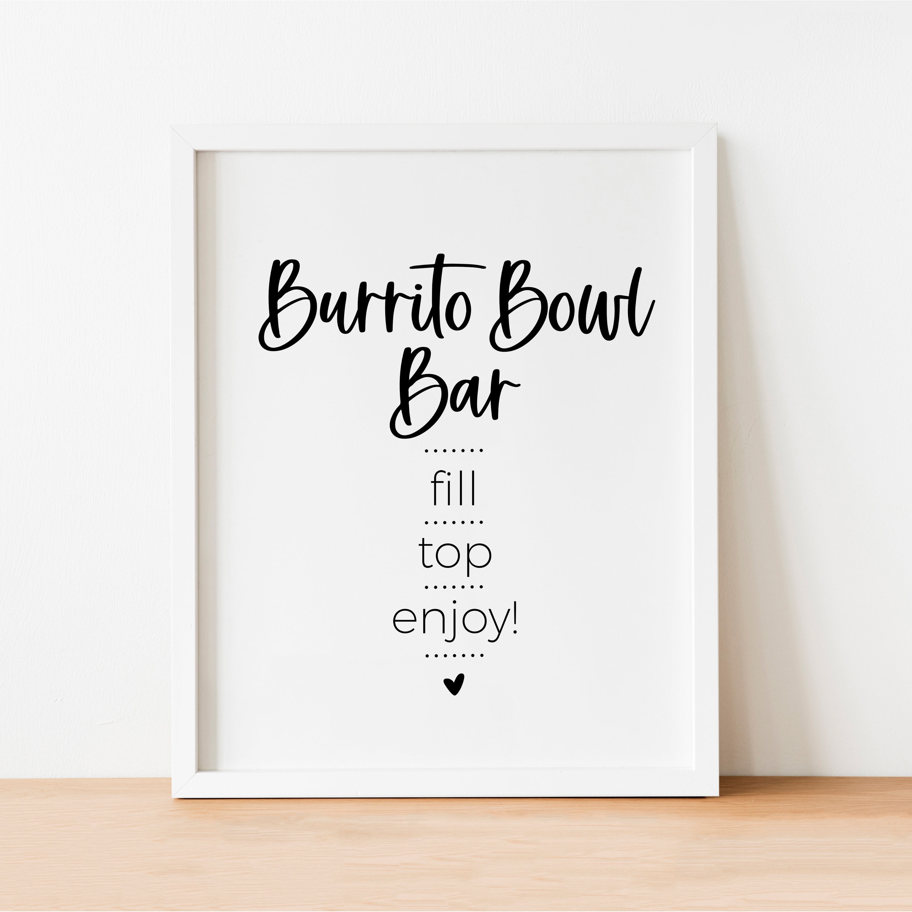 Burrito Bowl Bar Sign, Food Table Decor for Fiesta, Cinco De Mayo ...