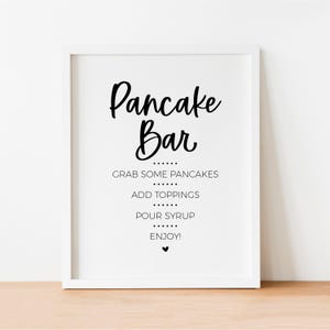 Pancake Bar Sign, Breakfast Party Food Station, Modern Minimalist ...