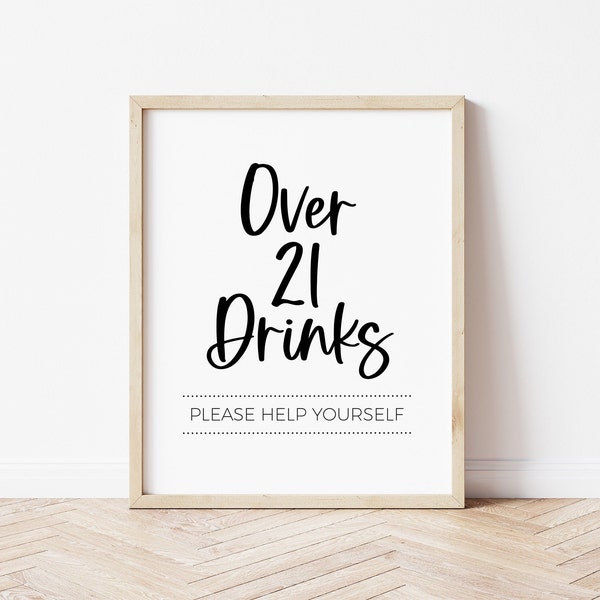 Printable Adult Beverages Sign - Etsy