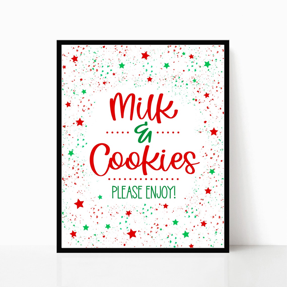 Milk and Cookies Sign for Christmas, Holiday Party, Cookie Bar, Dessert ...