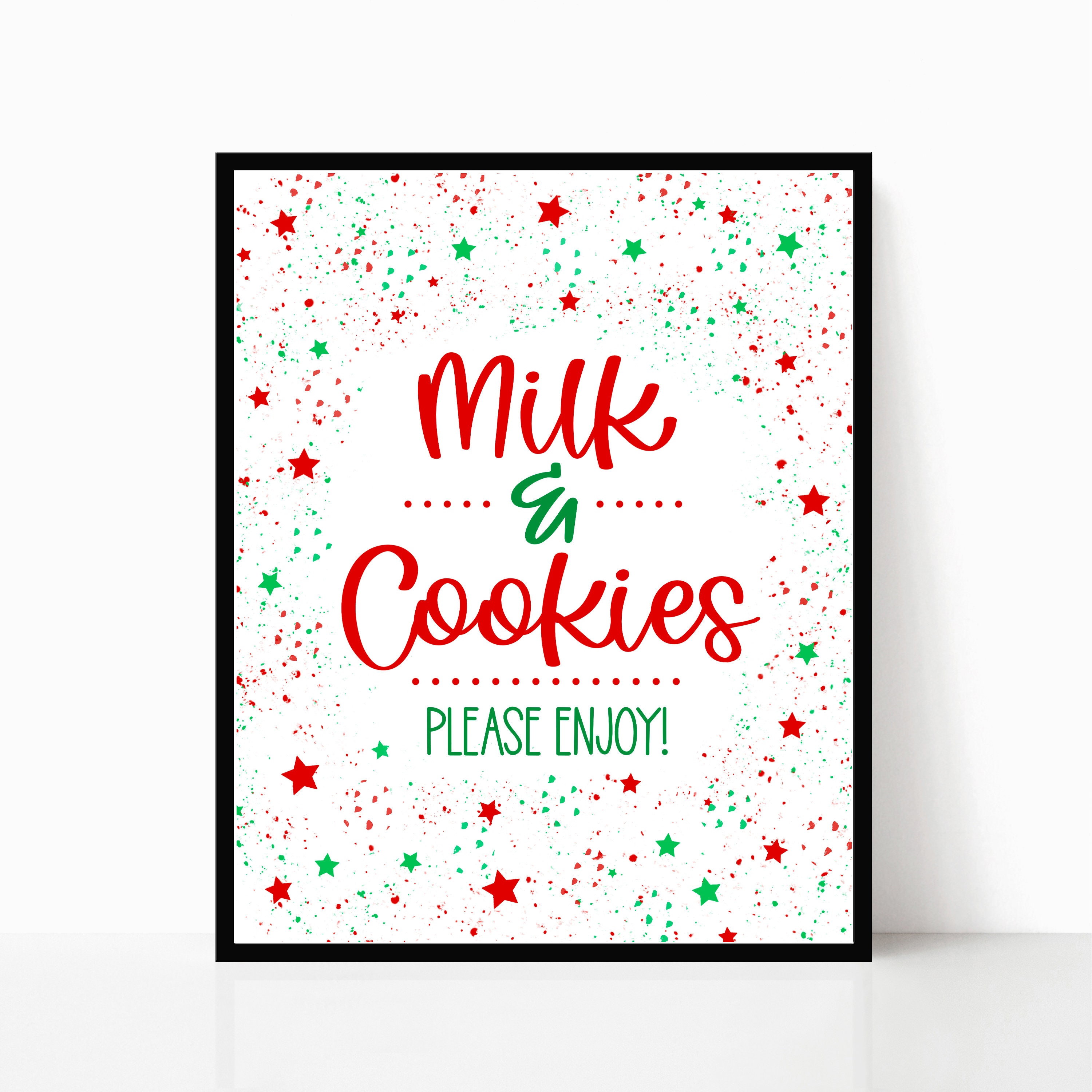 Milk and Cookies Sign for Christmas, Holiday Party, Cookie Bar, Dessert ...