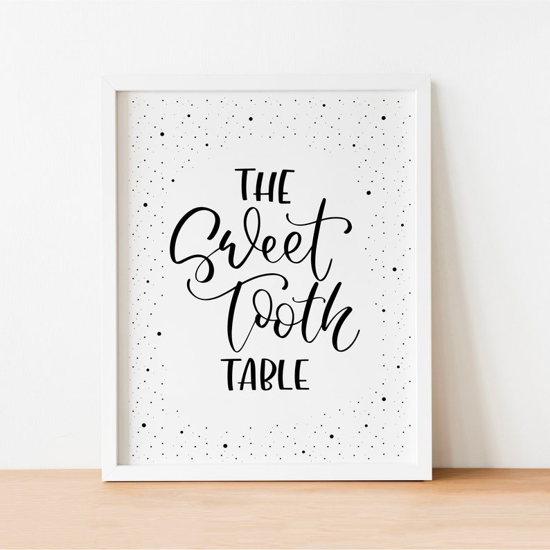 Sweet Tooth Table Sign, Candy Bar, Dessert Table, Cupcake Display ...