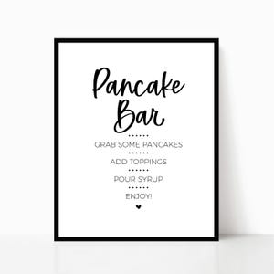 Pancake Bar Sign, Breakfast Party Food Station, Modern Minimalist ...