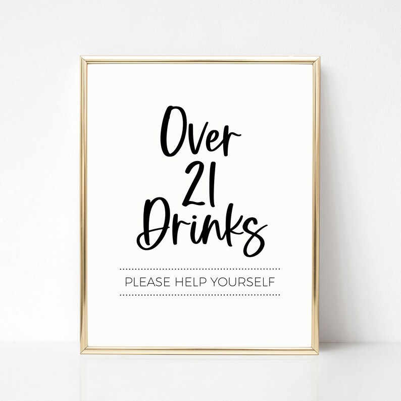 Adult Beverage Bar Sign for Modern Minimalist Graduation Party ...