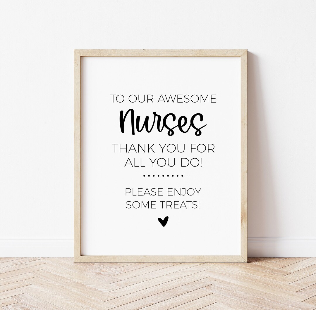 Nurse Appreciation Sign, Thank You Healthcare Worker, Employee Staff ...