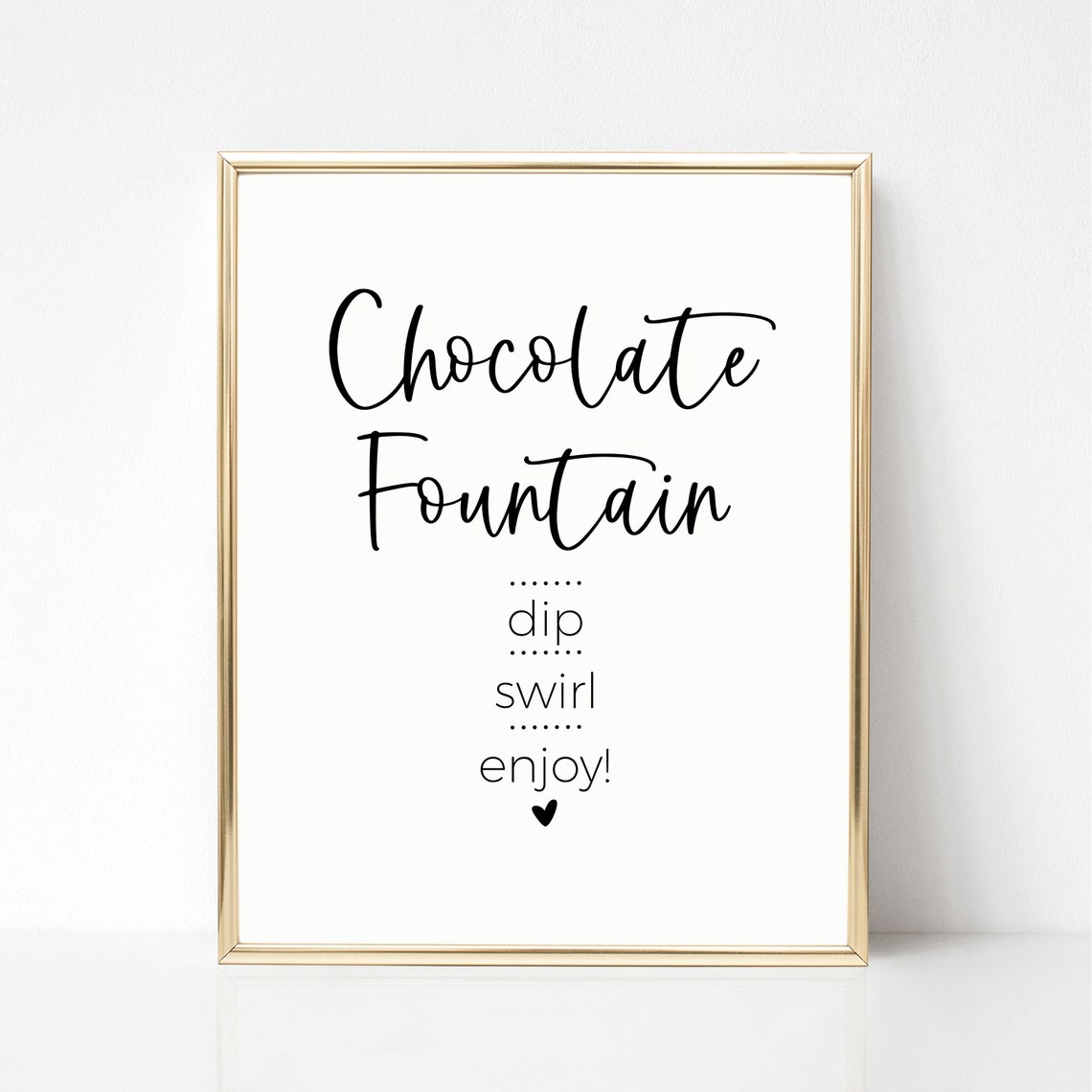 Chocolate Fountain Fondue Sign, Dessert Bar Station, Minimalist Party ...