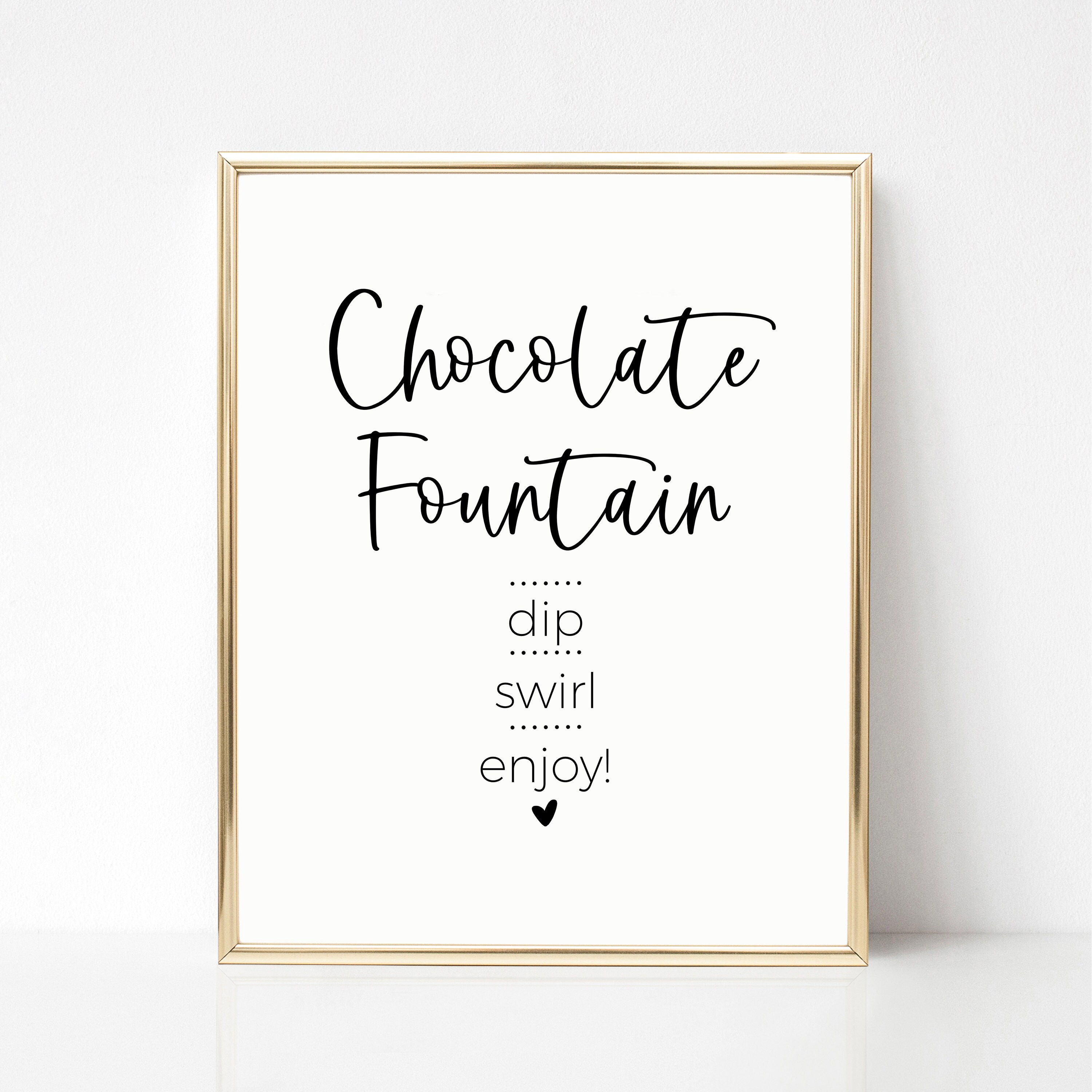 Chocolate Fountain Fondue Sign, Dessert Bar Station, Minimalist Party ...