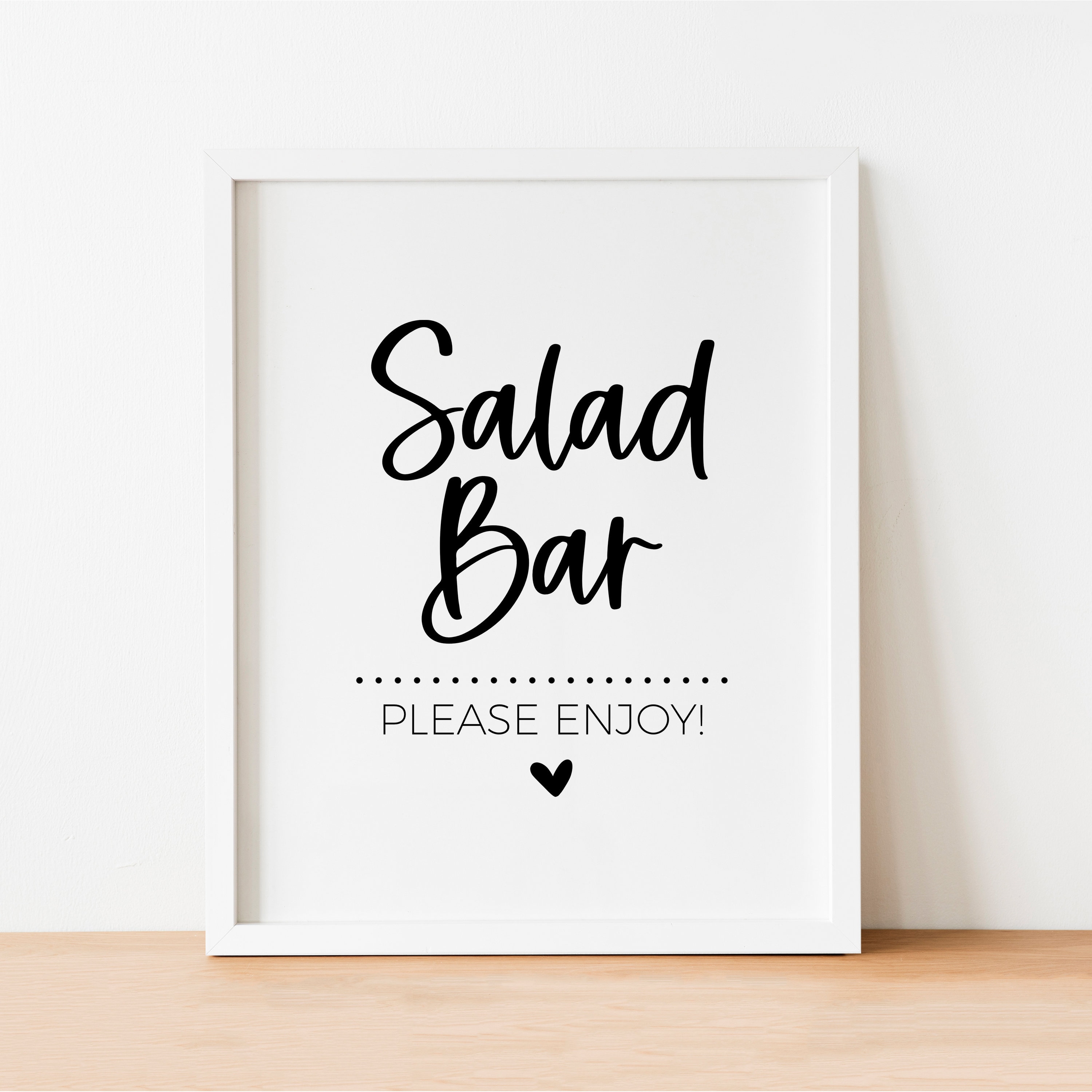 Salad Bar Sign for Bridal Shower Brunch, Food and Bar Drink Sign for ...