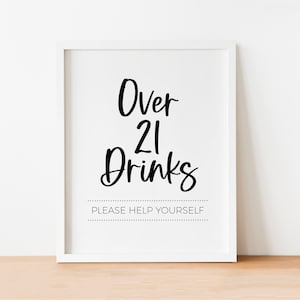 Adult Beverage Bar Sign for Modern Minimalist Graduation Party ...