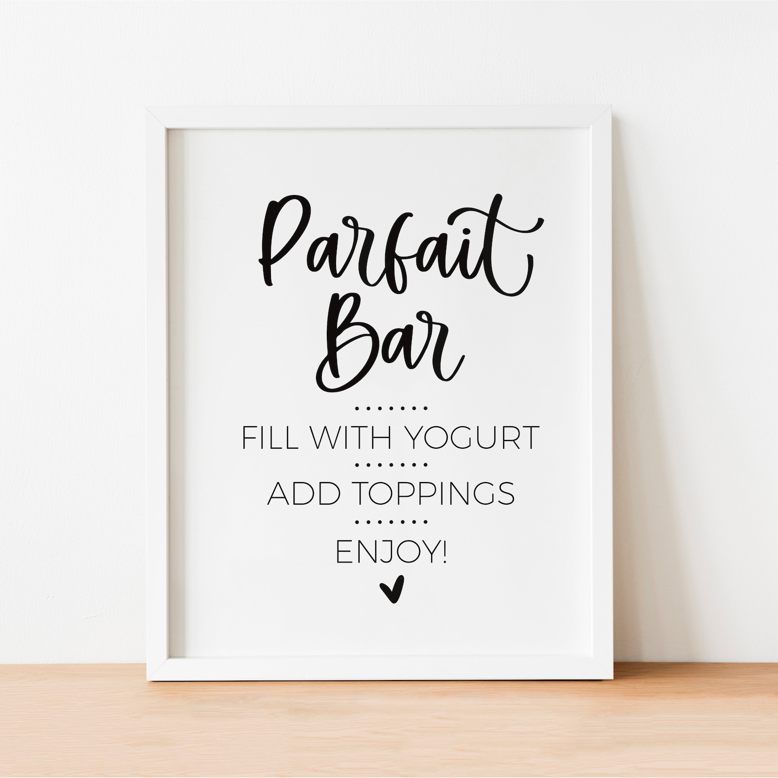 Parfait Yogurt Bar Sign for Minimalist Bridal Brunch, Modern Baby ...