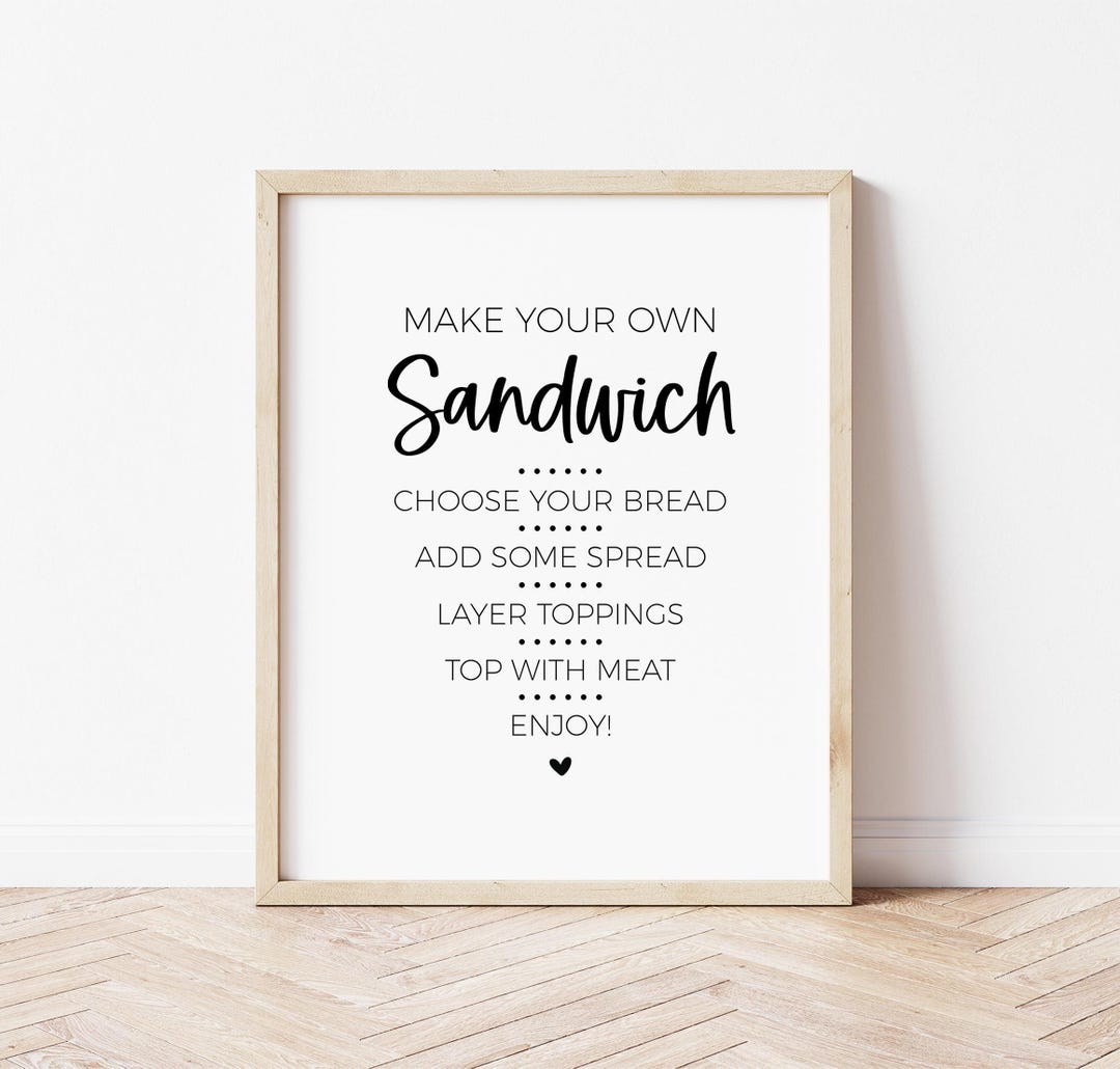 Sandwich Bar Sign, Sandwich Station, Make Your Own Food Bar, Buffet ...