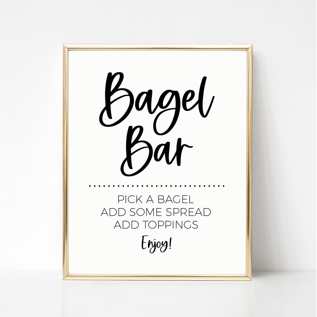 Bagel Bar Sign, Brunch and Bubbly, Breakfast Sign, Modern Bridal Brunch ...