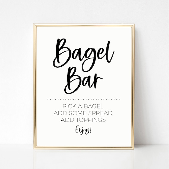 Bagel Bar Sign Brunch and Bubbly Breakfast Sign Modern - Etsy
