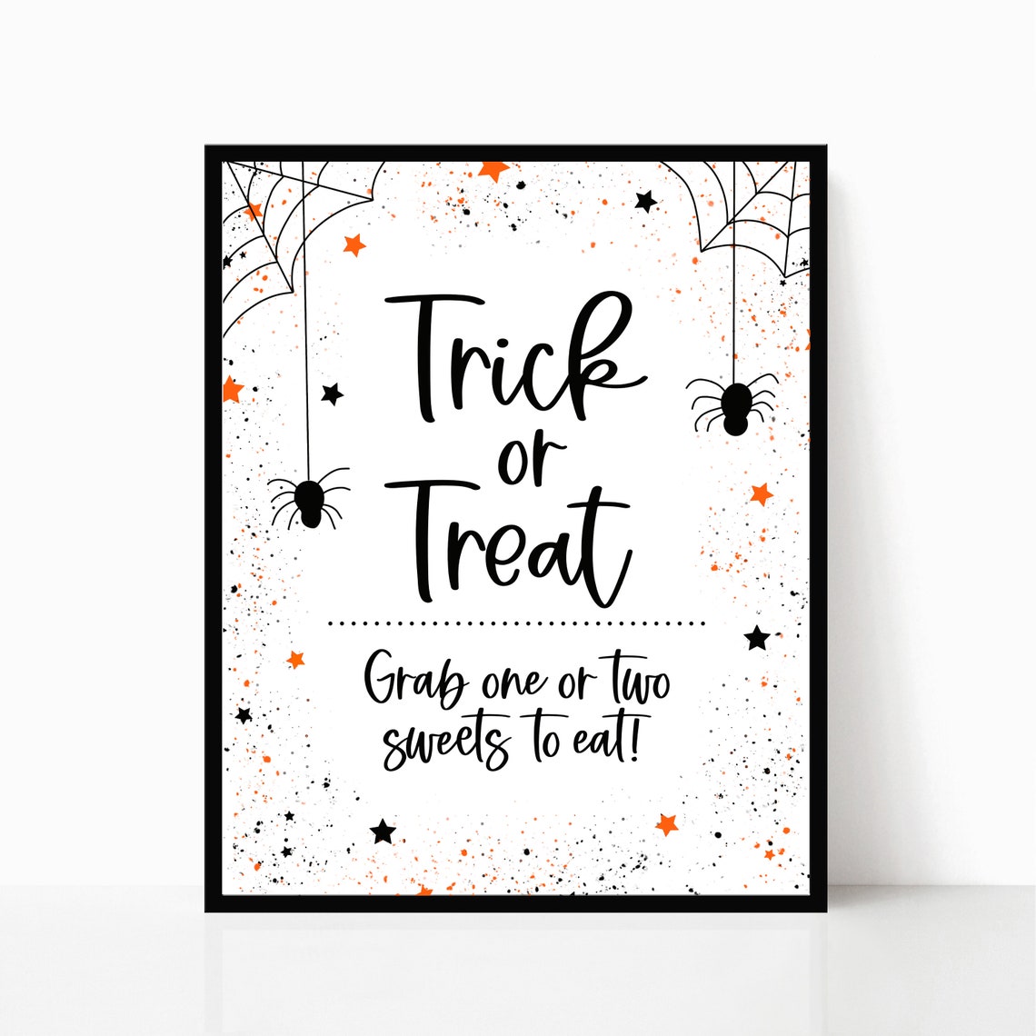 Trick or Treat Halloween Candy Bowl Sign for Front Door, Porch Sign for ...