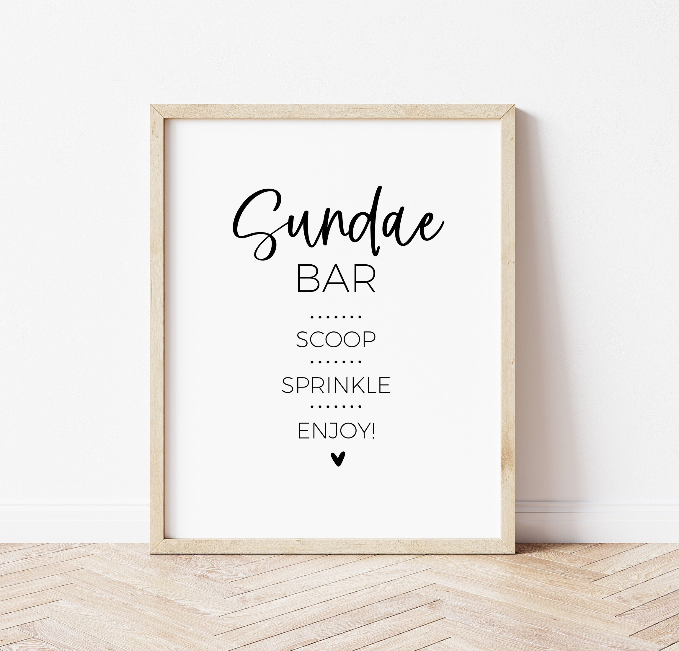 Ice Cream Station Sundae Bar Sign for Modern Minimalist Birthday ...
