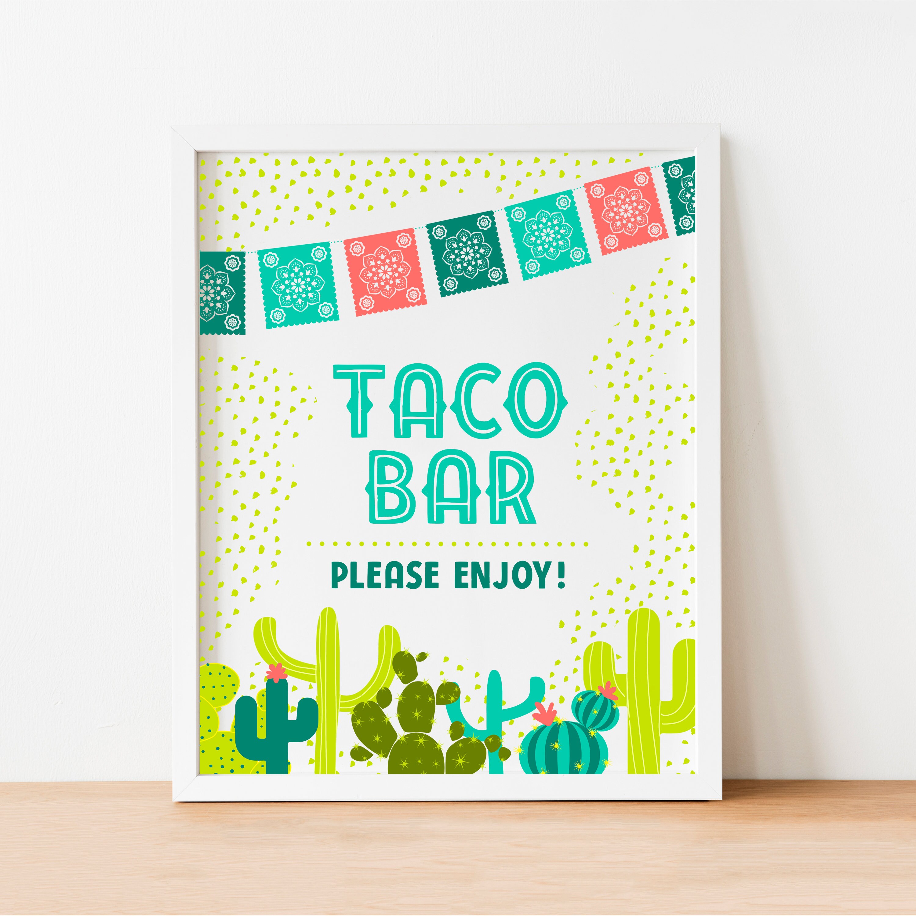 Taco Bar Sign, Taco Party Sign for Cinco De Mayo, Graduation ...