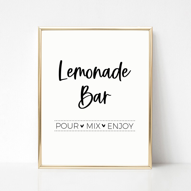 Lemonade Bar Drink Sign, Signature Drink, Party Decor, Make Your Own ...