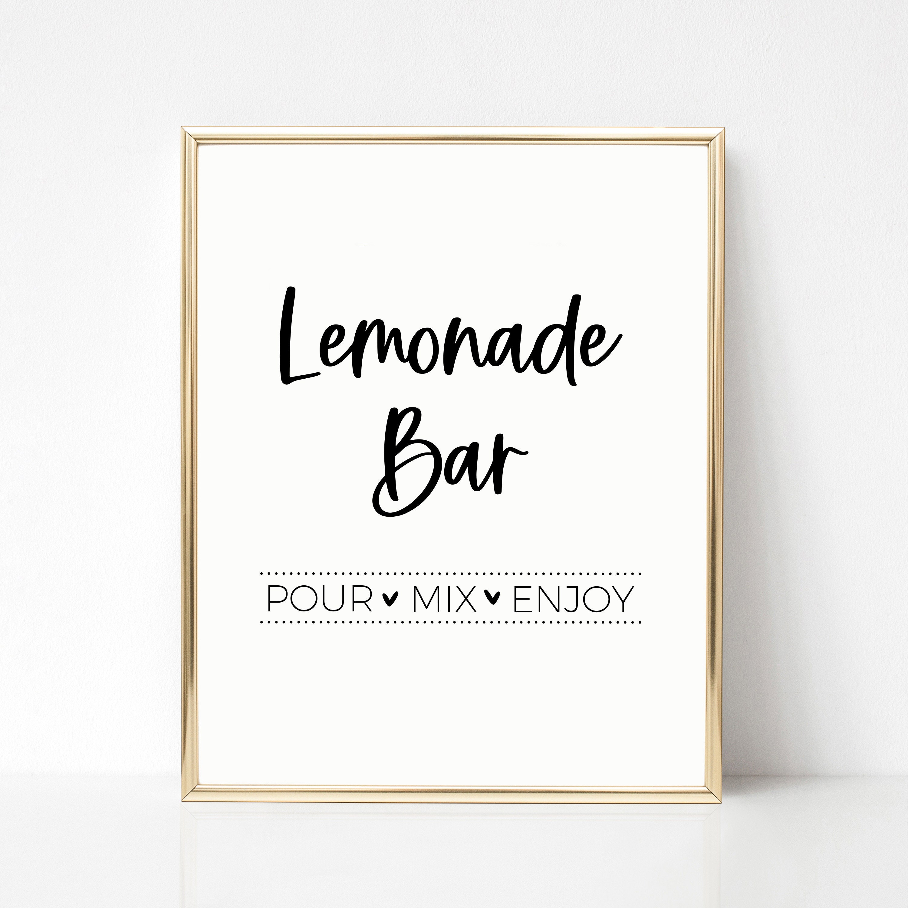 Lemonade Bar Drink Sign, Signature Drink, Party Decor, Make Your Own ...