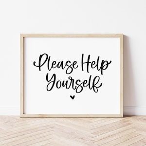 Please Help Yourself Sign for Favor Table, Dessert Station, Drink Bar ...