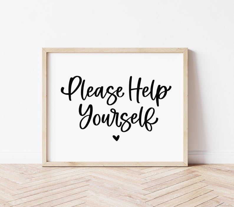 Please Help Yourself Sign for Favor Table, Dessert Station, Drink Bar ...