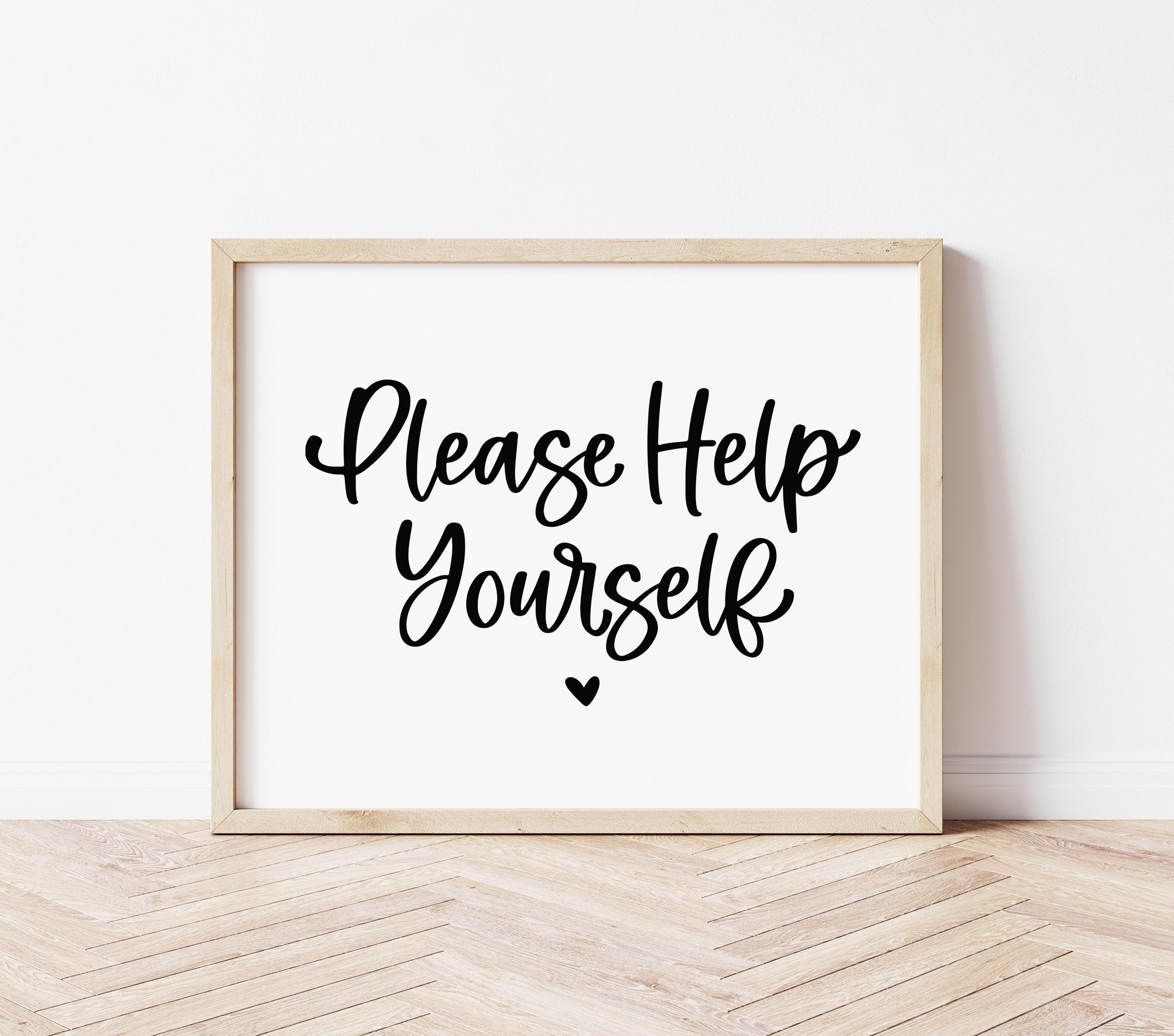 Please Help Yourself Sign for Favor Table, Dessert Station, Drink Bar ...