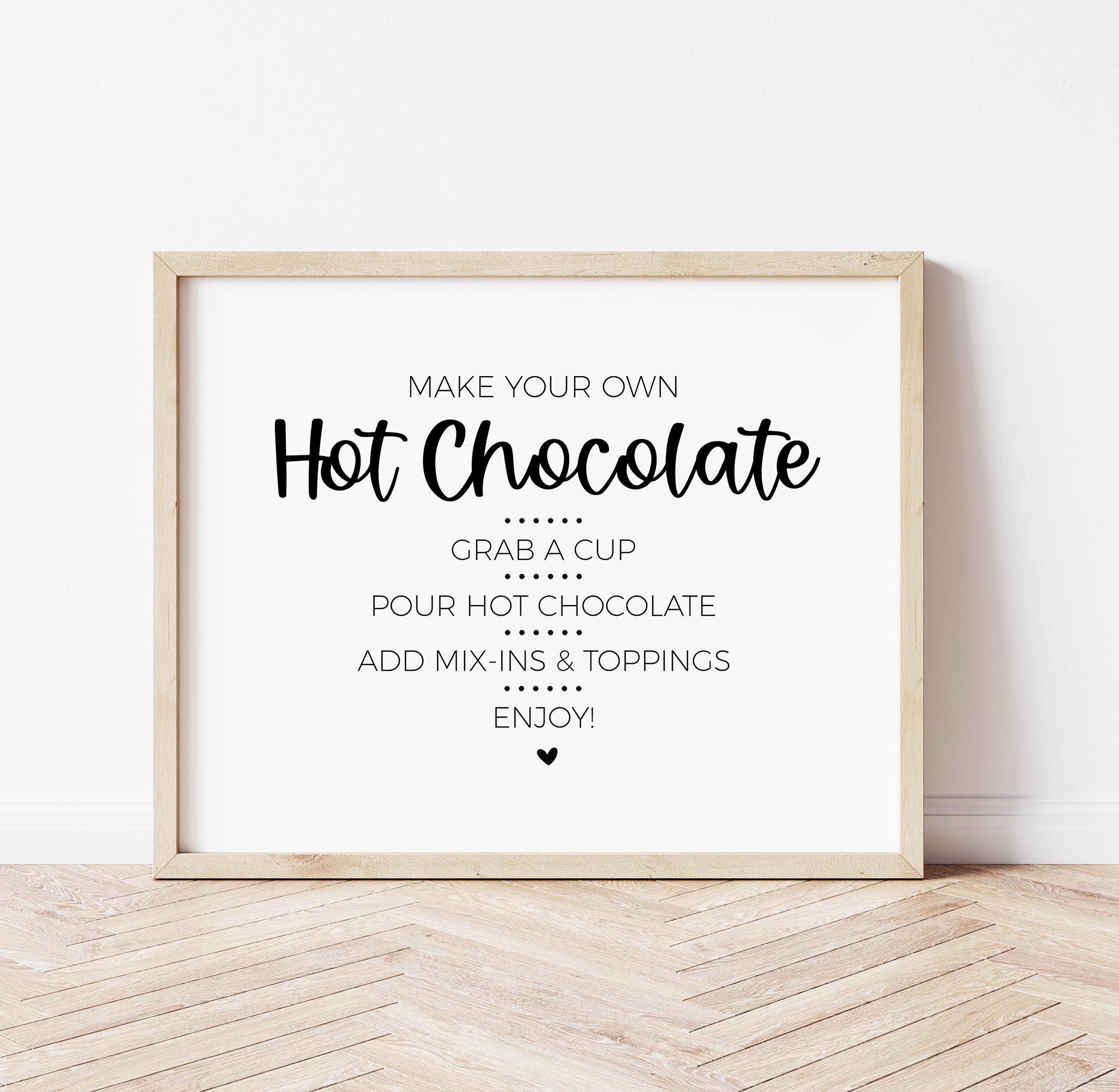 Hot Chocolate Bar Sign, Printable DIY Cocoa Station Decor, Make Your ...
