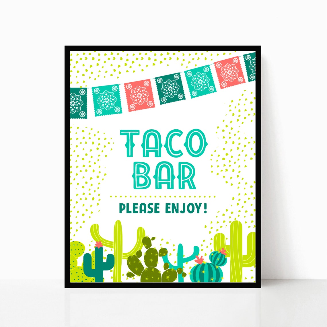 Taco Bar Sign, Taco Party Sign for Cinco De Mayo, Graduation ...