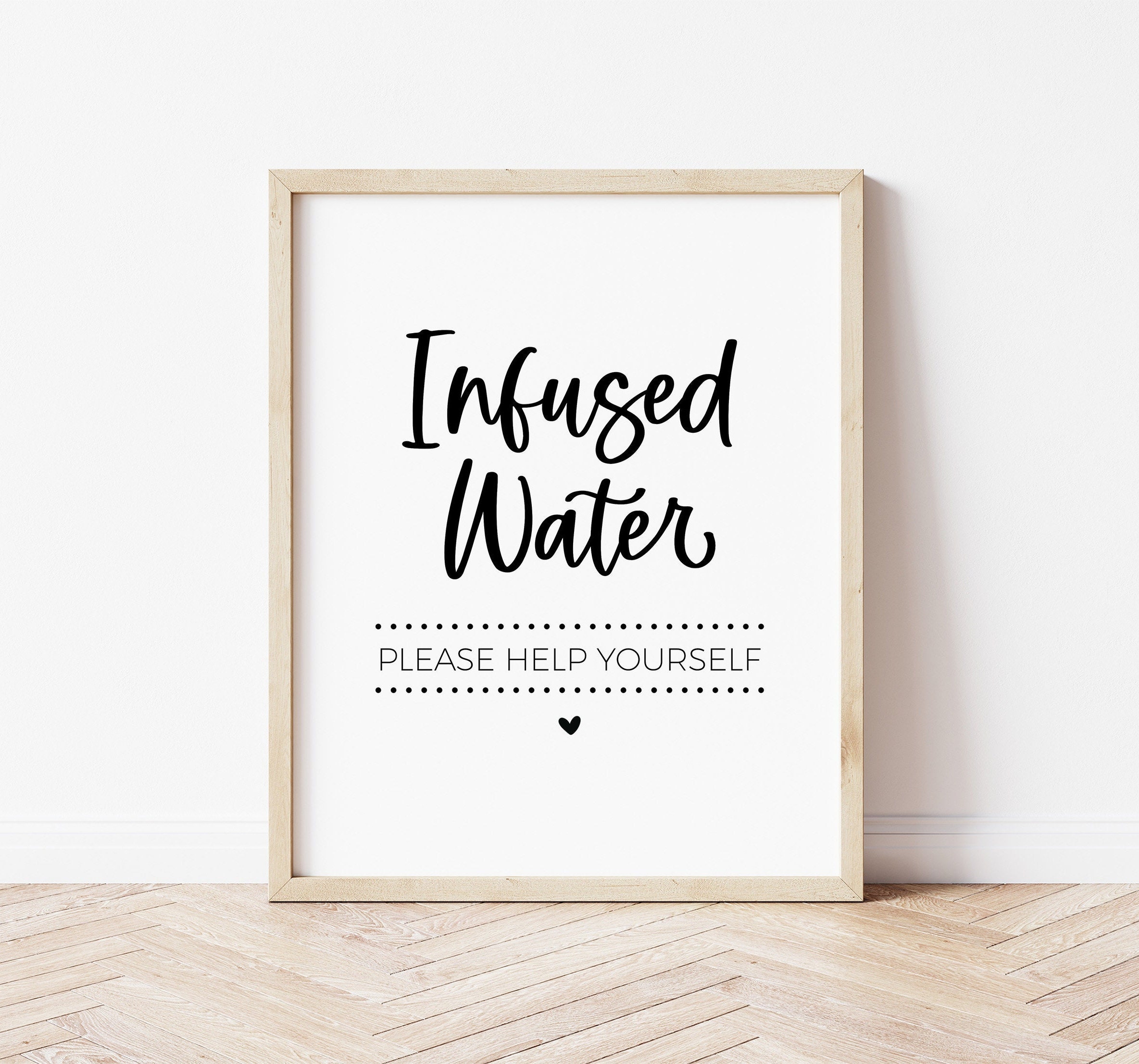 Infused Water Bar Sign for Modern Minimalist Bridal Shower, Baby Shower ...