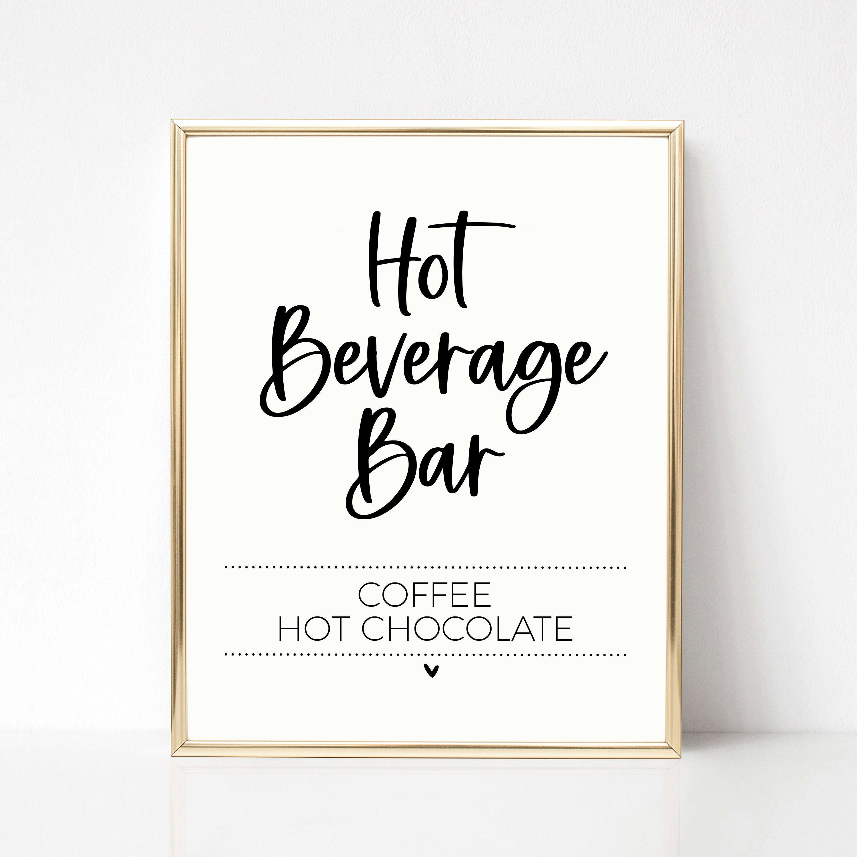 Hot Beverage Bar Sign, Coffee and Hot Chocolate Station, Hot Cocoa Bar ...