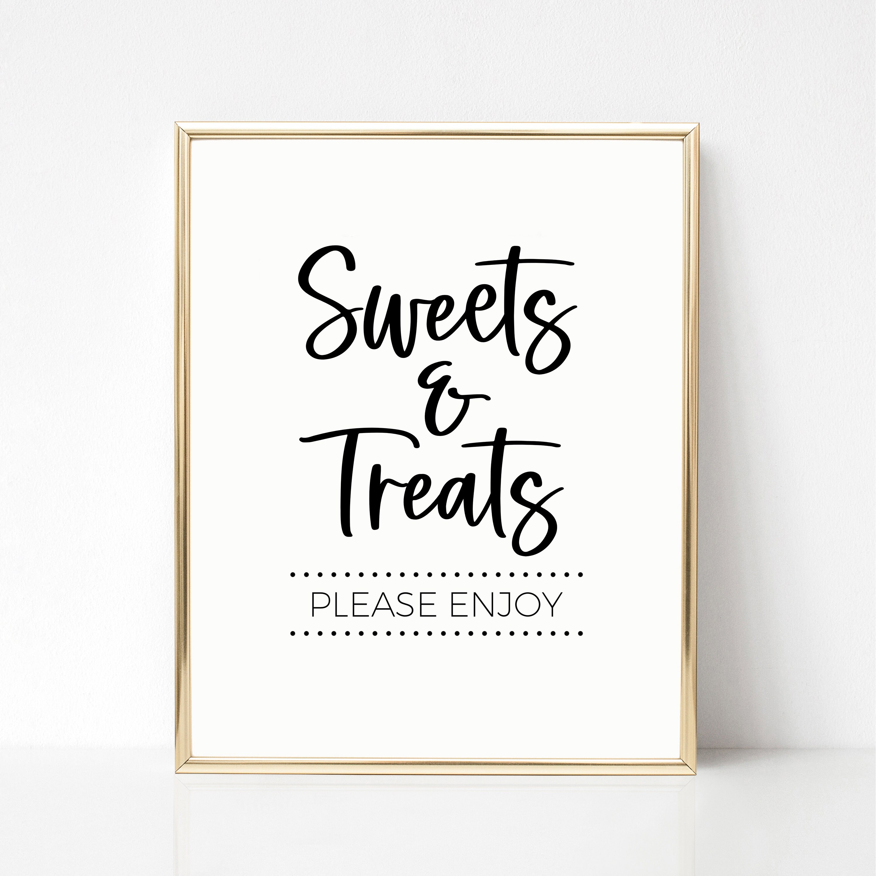 Sweets and Treats Sign for Modern Minimalist Birthday Party, Dessert ...