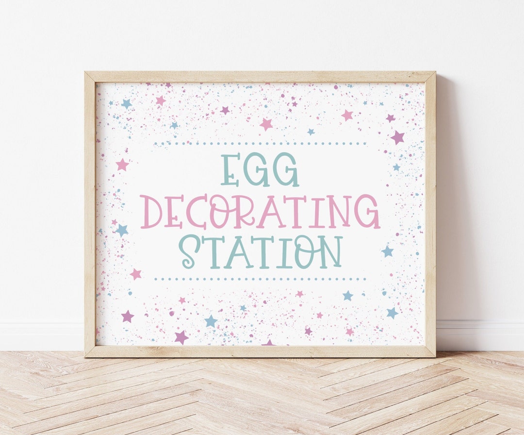 Egg Decorating Station Sign for Easter Celebration, Spring, Family Arts ...