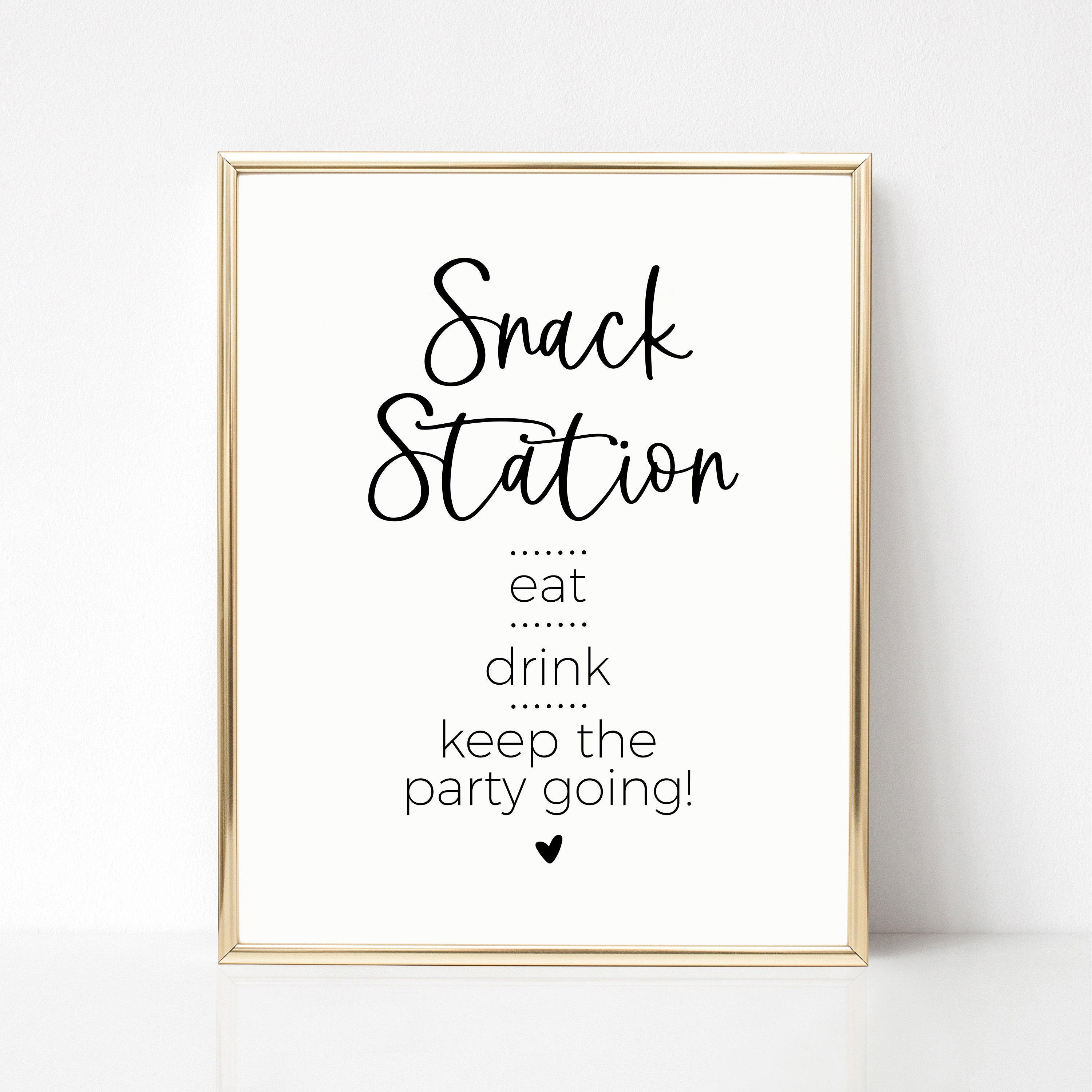 Snack Station Sign, Late Night Snack Food Bar, Sweets & Treats, Party ...