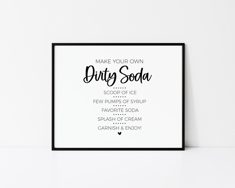 Dirty Soda Bar Sign for Graduation Party, Open House, Make Your Own ...