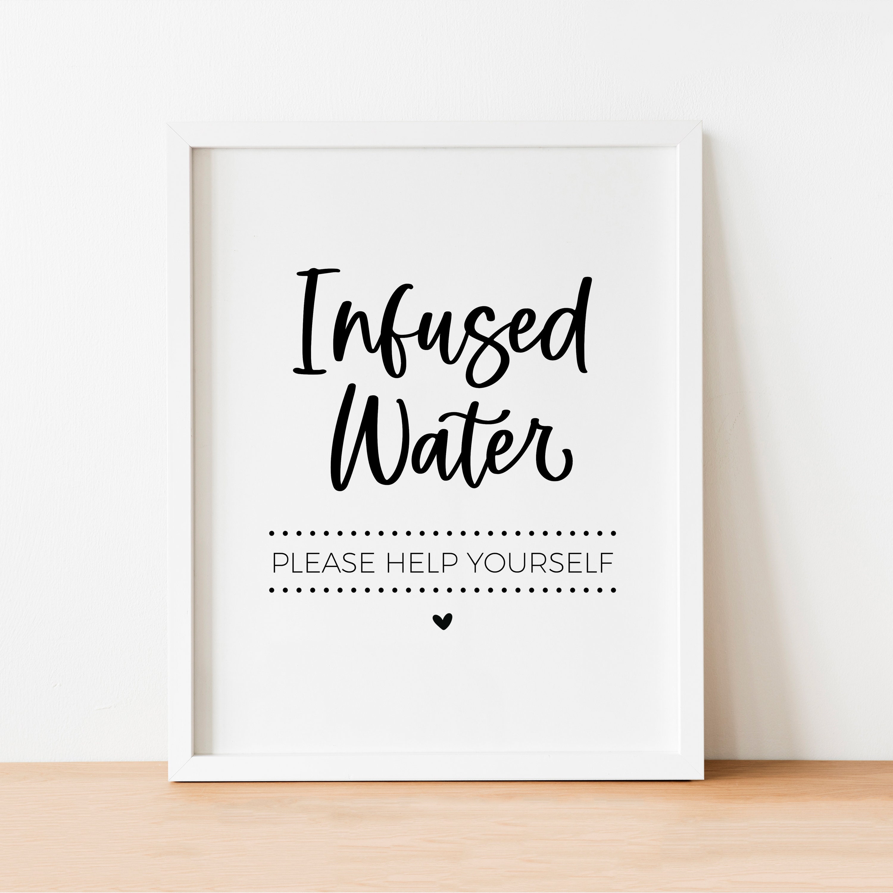 Infused Water Bar Sign for Modern Minimalist Bridal Shower, Baby Shower ...
