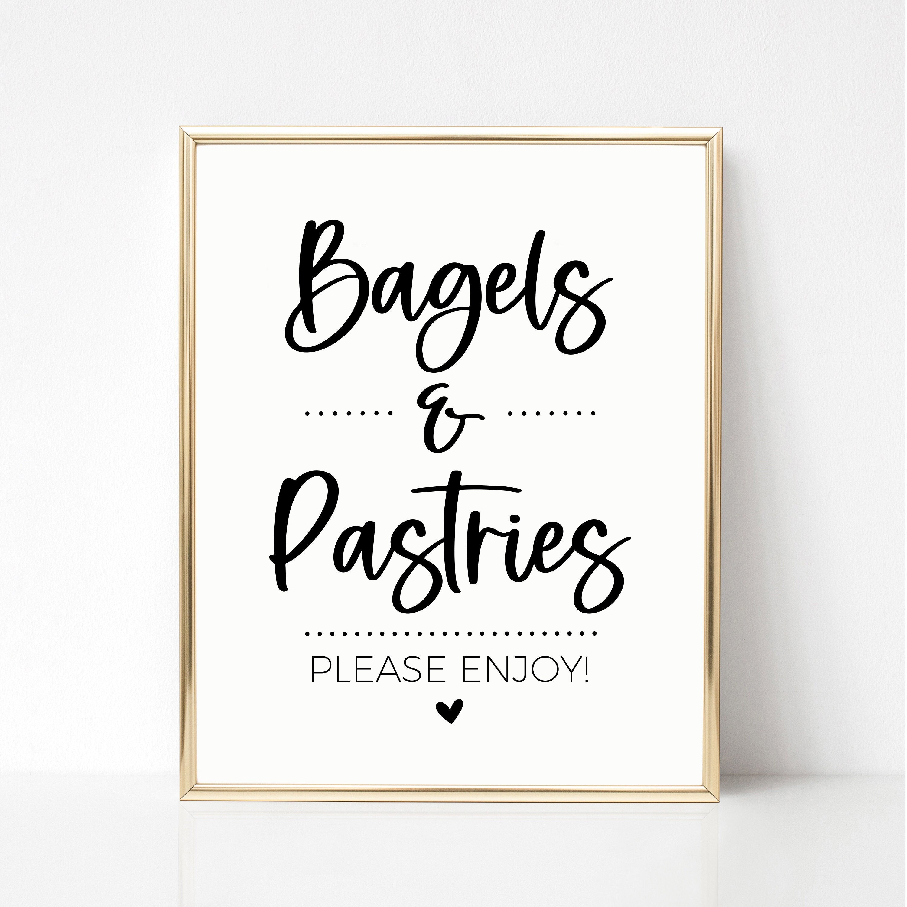 Bagels and Pastries Bar Sign, Brunch and Bubbly, Minimalist, Modern ...