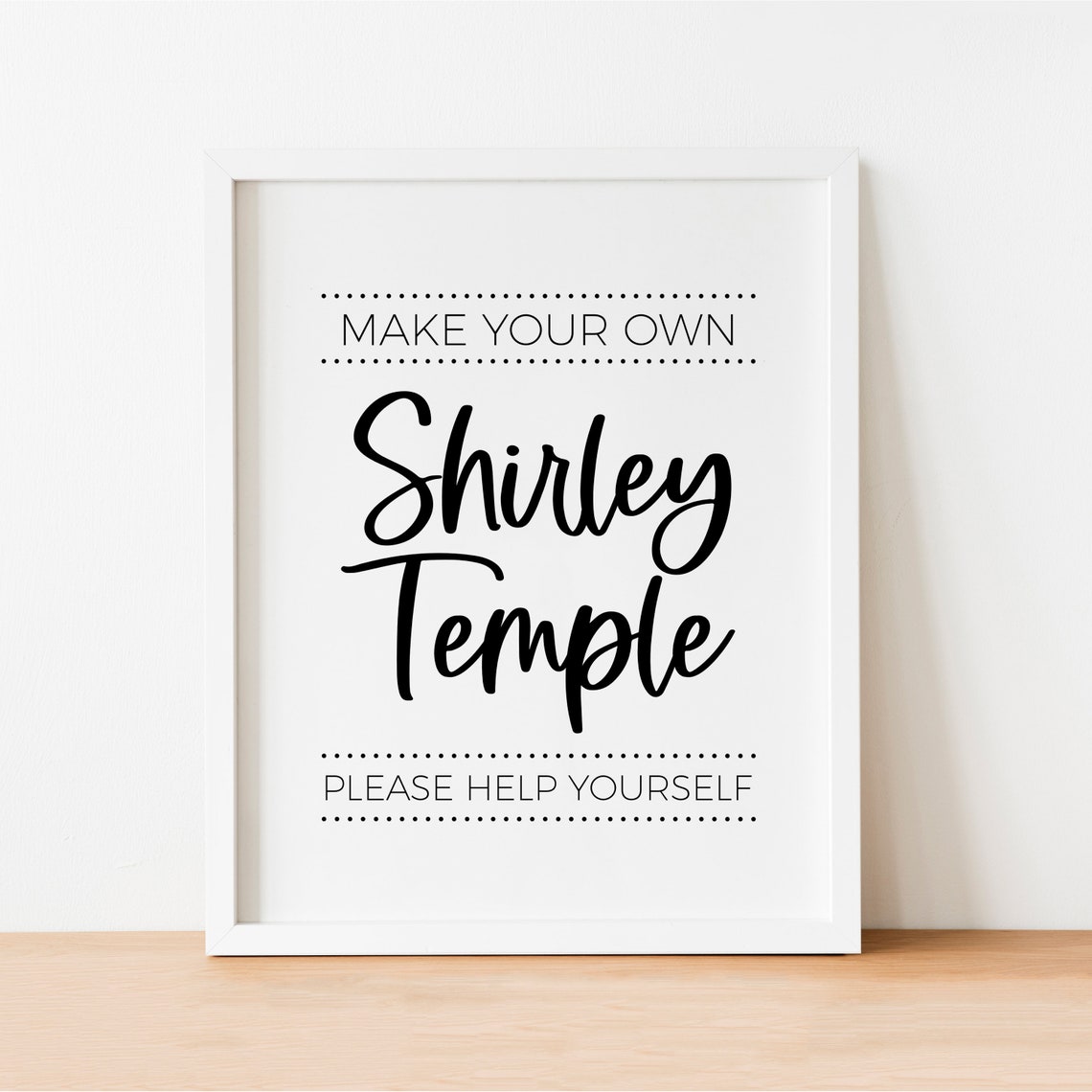 Shirley Temple Bar Sign for Graduation Party, Kids Birthday, Make Your ...