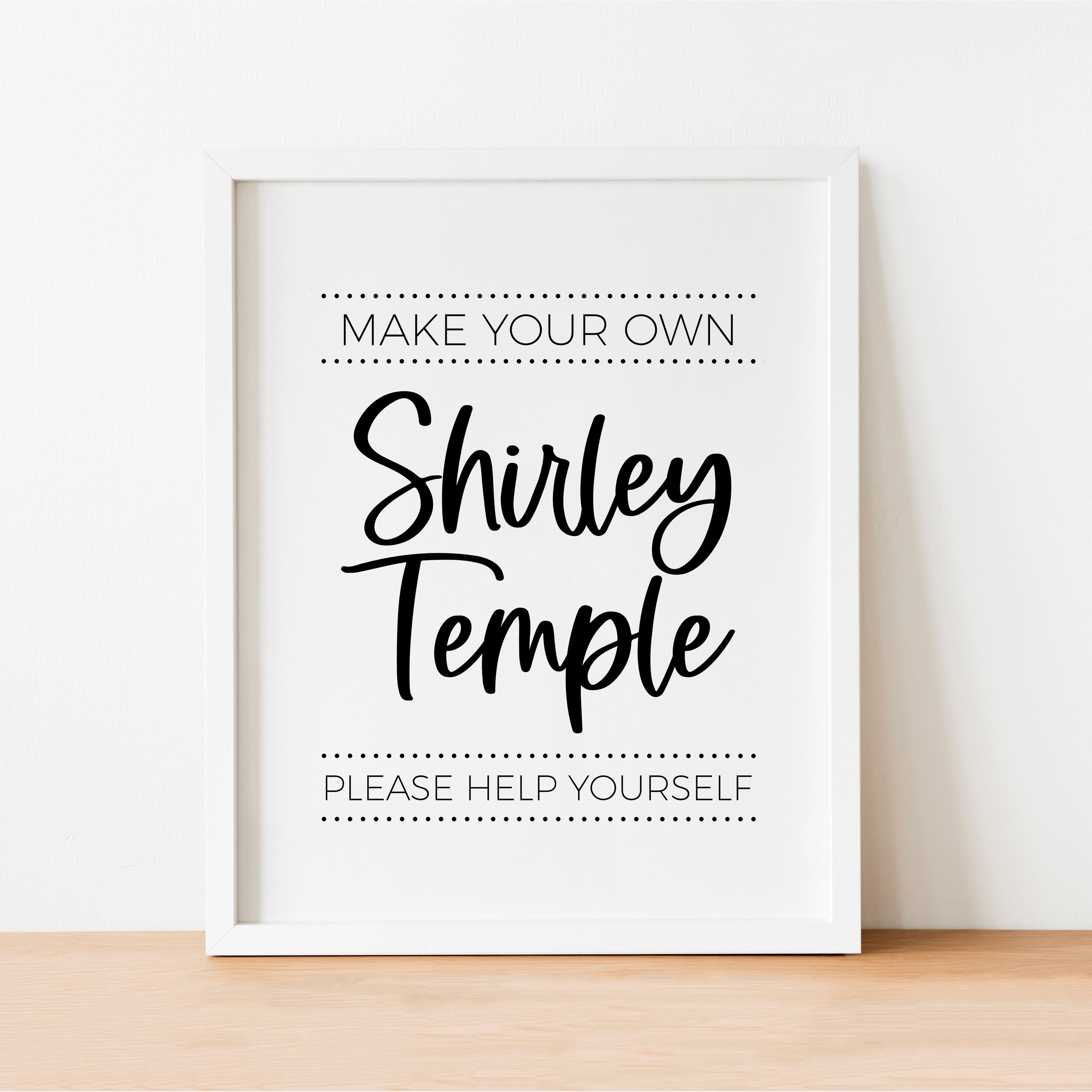 Shirley Temple Bar Sign for Graduation Party, Kids Birthday, Make Your ...