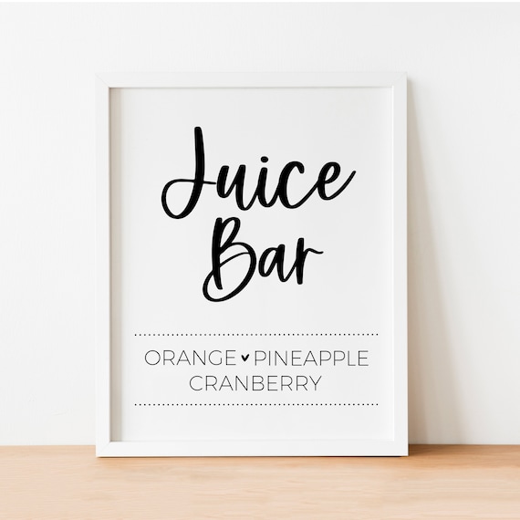 Juice Bar Sign Drink Station Beverage Bar Breakfast - Etsy