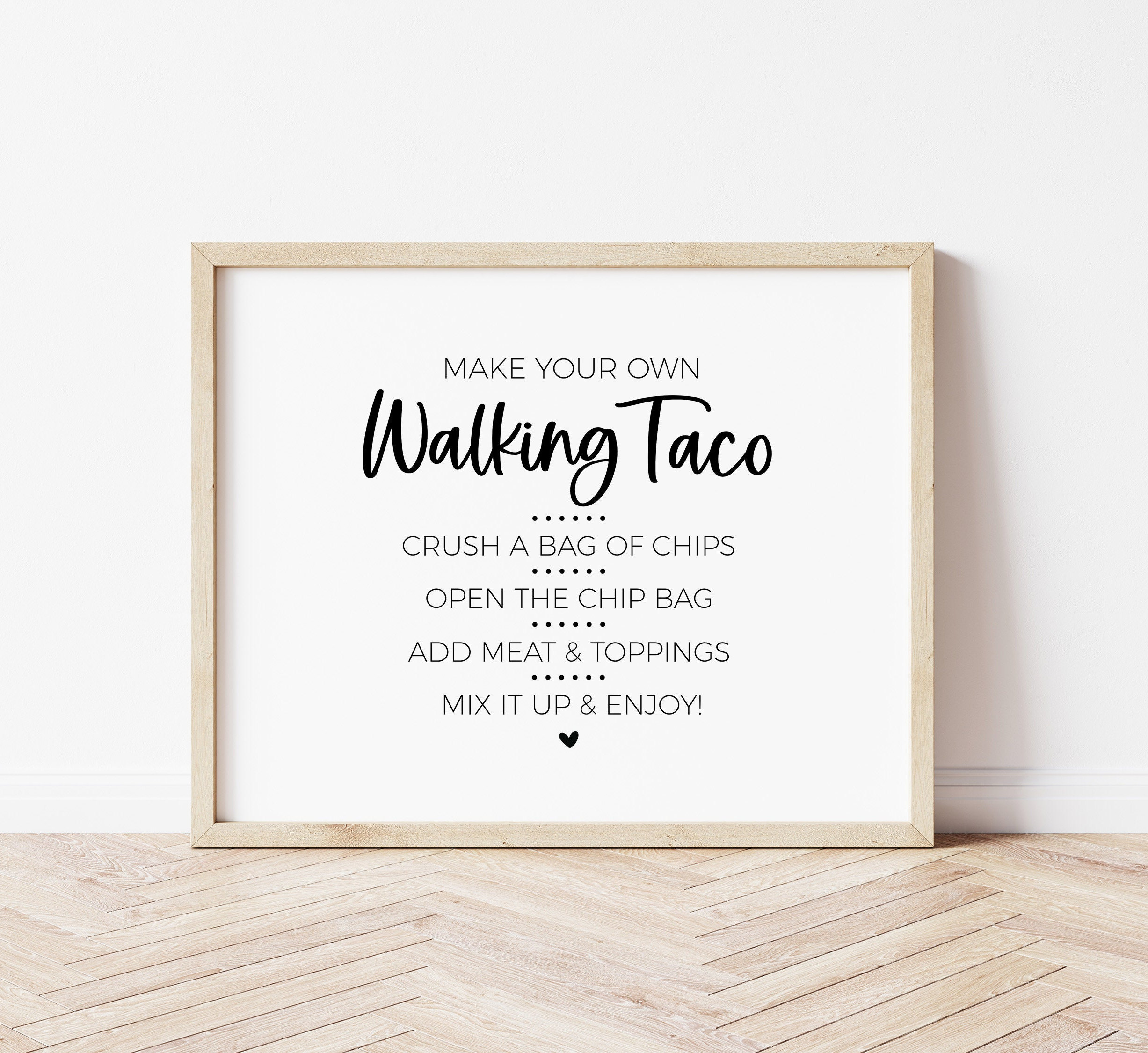 Walking Taco Bar Sign, Make Your Own Food Bar, Buffet Table for Cinco ...