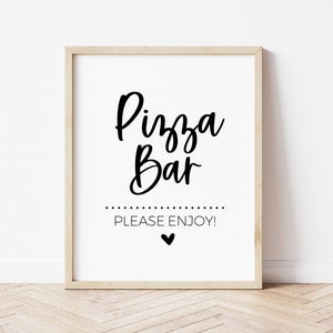 Pizza Bar Food Sign for Modern Minimalist Wedding Shower, Bridal Shower ...